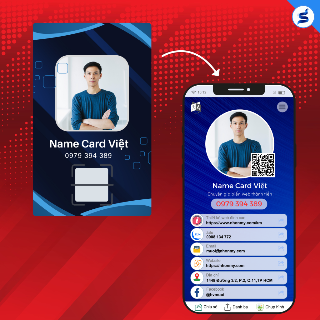 Namecard điện tử Cho Giám Đốc có chip NFC và mã QR (993) - NCV