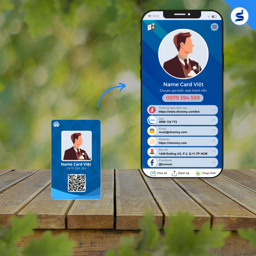 Card visit điện tử có chip NFC và mã QR (1252) - NCV