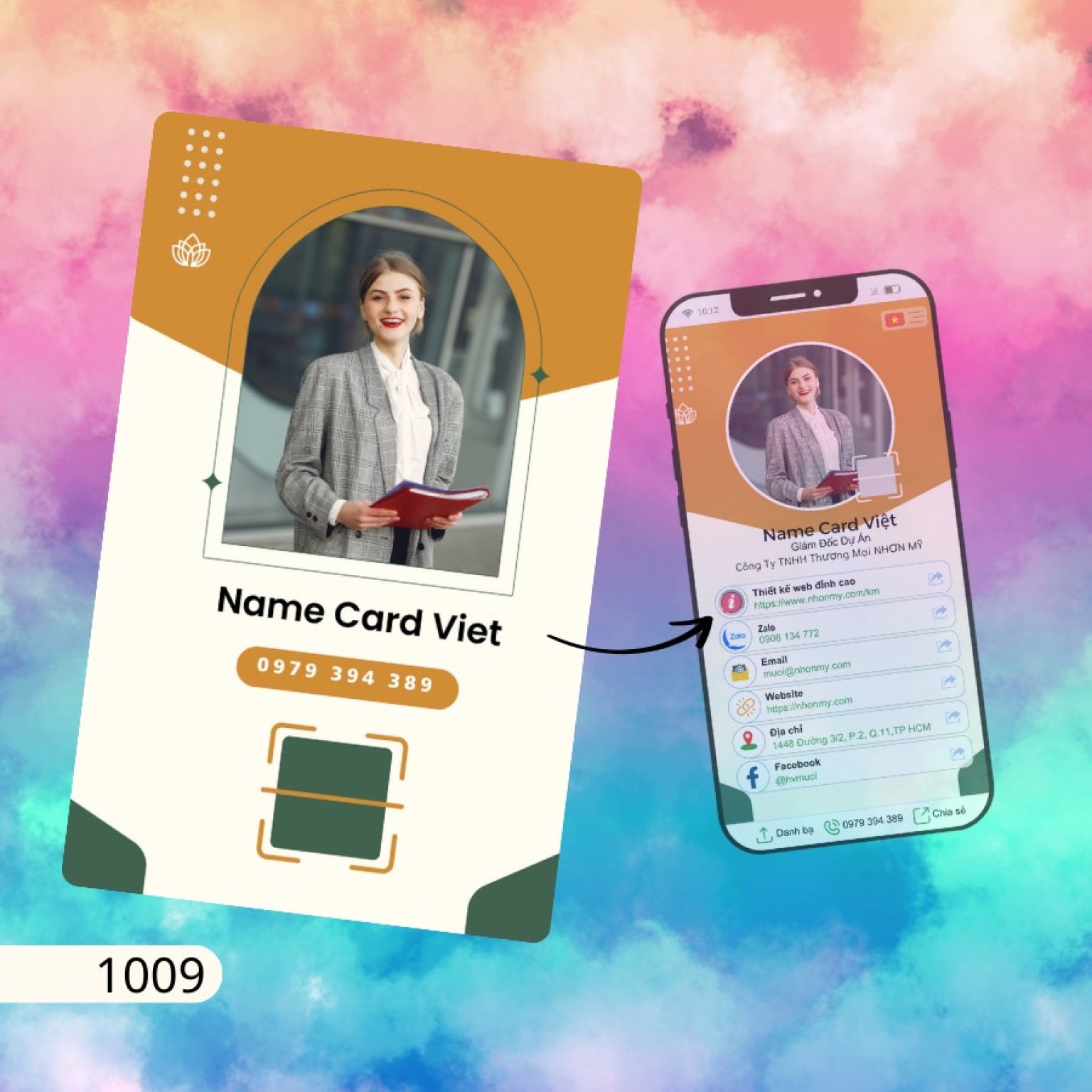 Name card điện tử, Name card NFC và mã QR (5710) - NCV