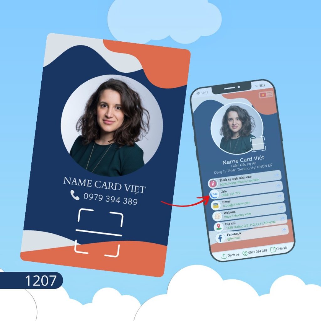 Name card điện tử, Name card NFC và mã QR (5710) - NCV