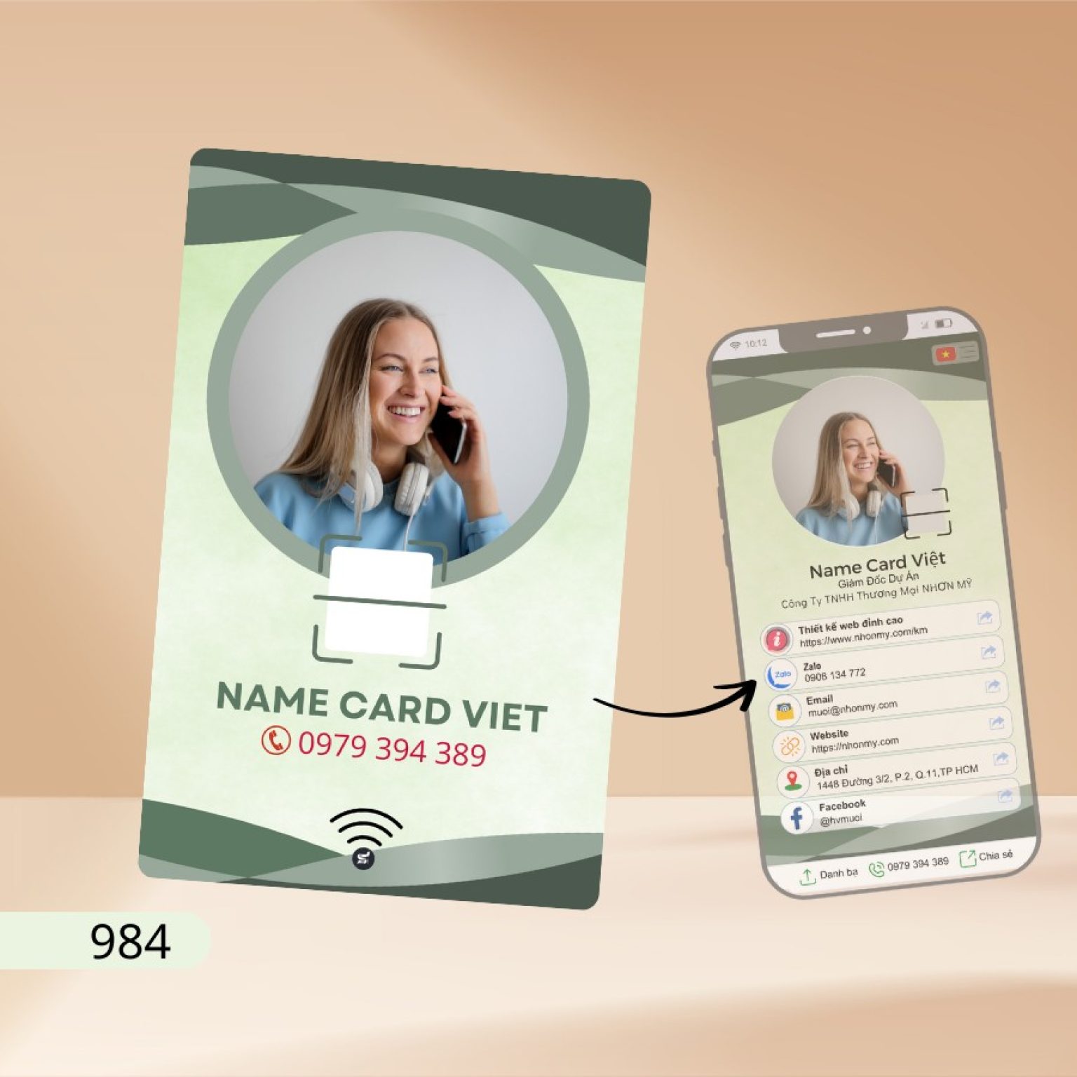 Namecard điện tử Cho Giám Đốc, Namecard có mã QR (993) - NCV