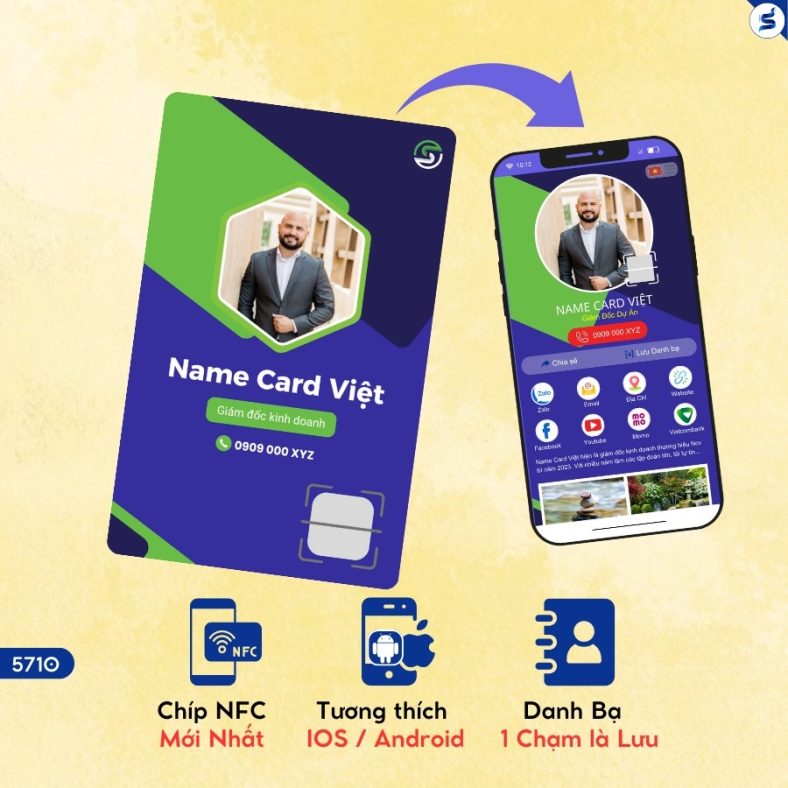 Name card điện tử, Name card NFC và mã QR (5710) - NCV